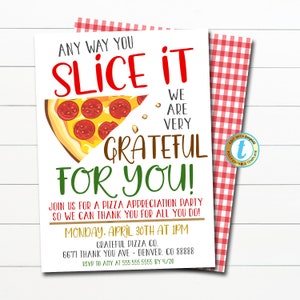 Pizza Appreciation Invitation, Teacher Staff Nurse Employee ...
