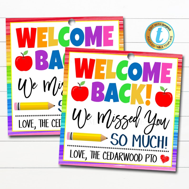 Welcome Back to School Gift Tag First Day of School Pto Pta | Etsy