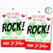 Valentine You Rock Gift Tags Friend Valentine Classroom Rock - Etsy