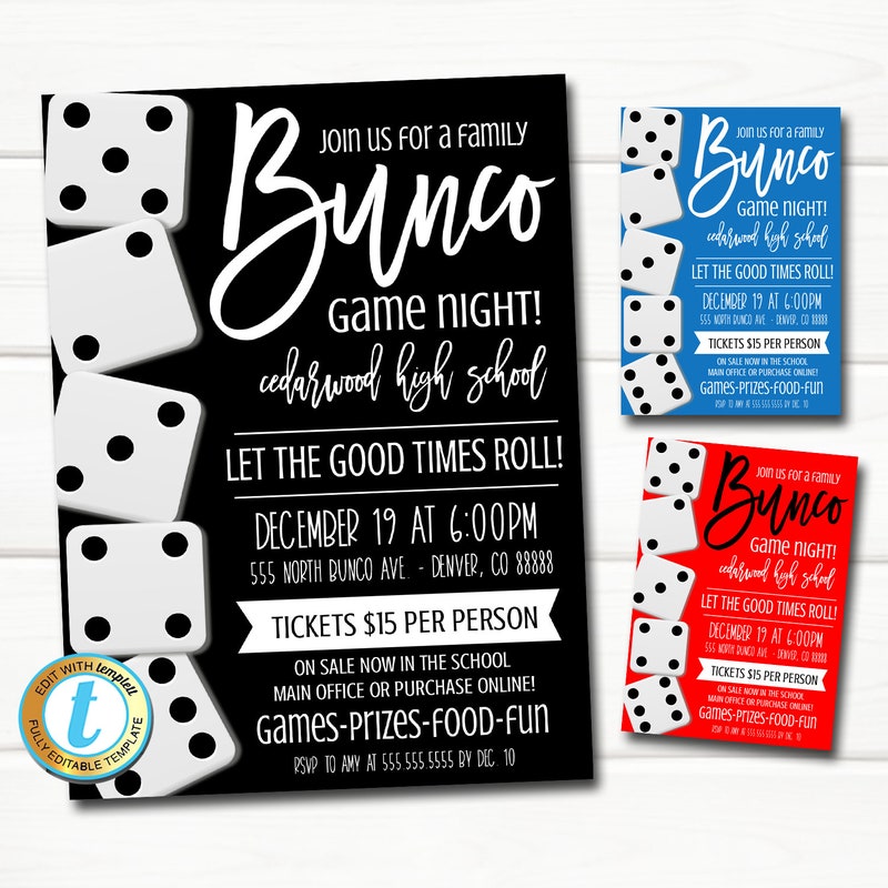 Flyer Bunco Templates - Etsy UK