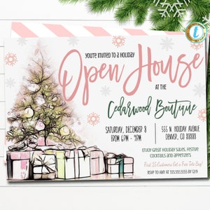 Holiday Open House Invitation, Christmas Boutique Shopping Event School ...