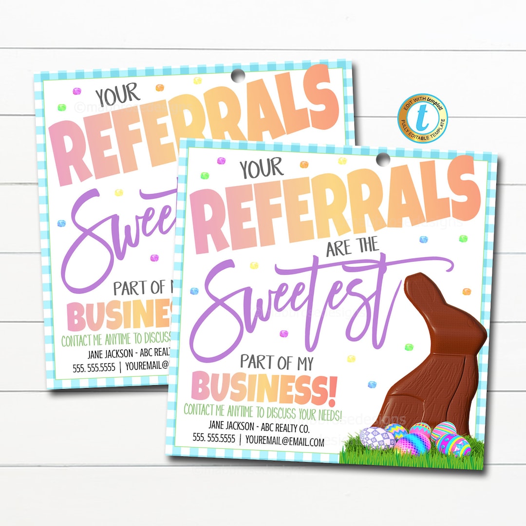 Easter Realtor Gift Tags, Candy Sweetest Part of My Business You and ...