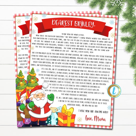 EDITABLE Letter to Explain Santa Letter to Child About Santa - Etsy UK