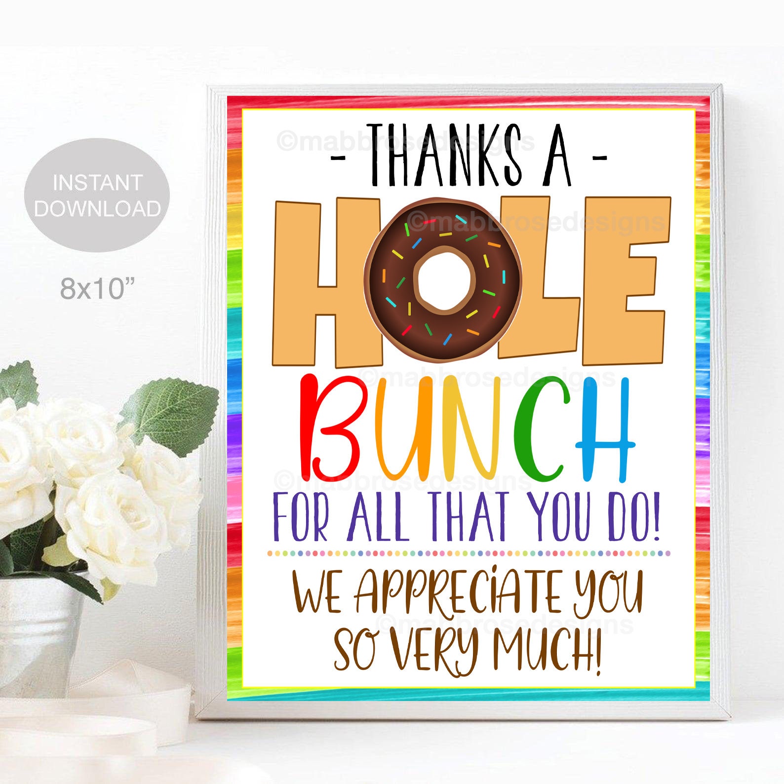 Donut Sign Appreciation Week Decor Teacher Staff Employee - Etsy