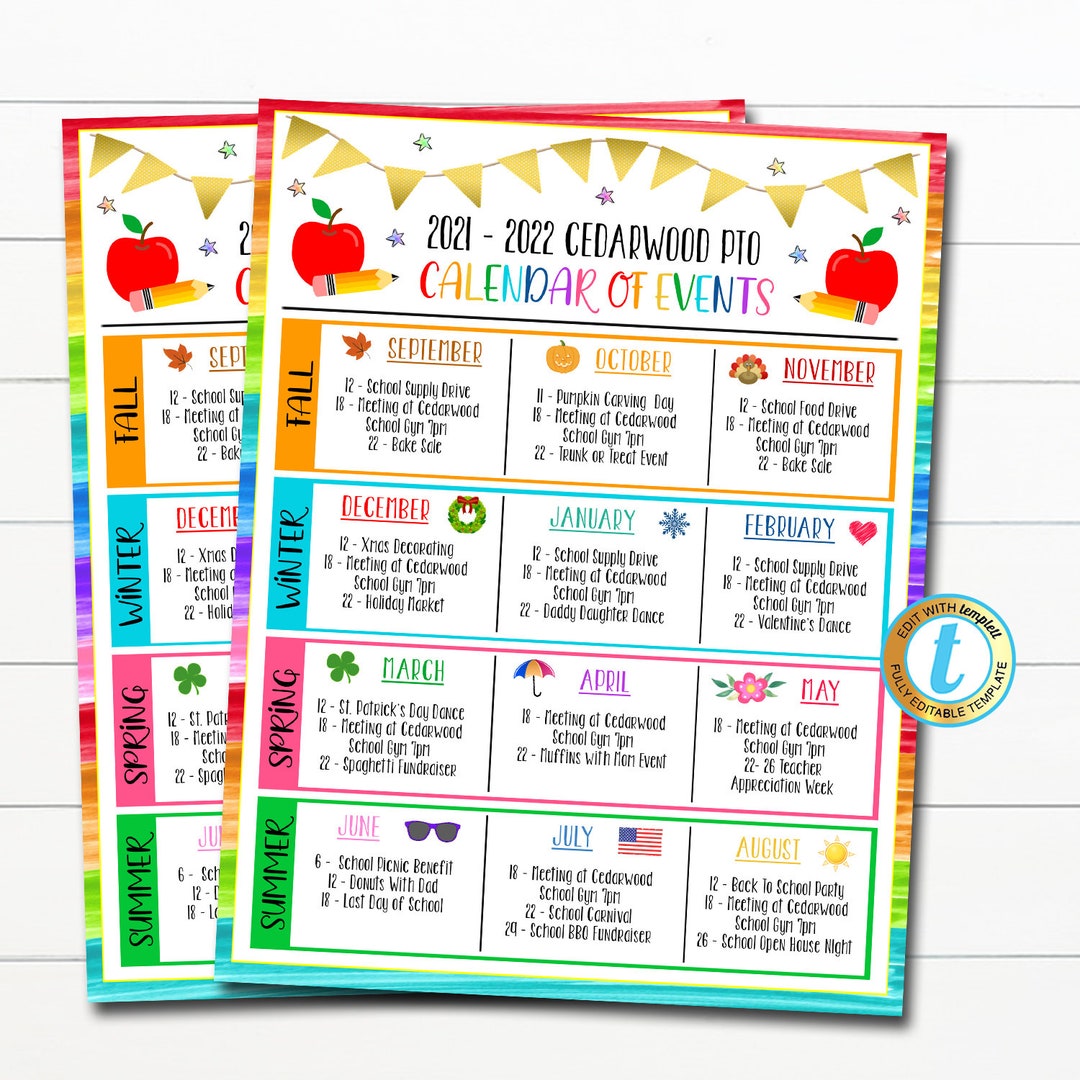 EDITABLE Monthly PTO PTA Flyer Printable Handout, Volunteer Meeting ...