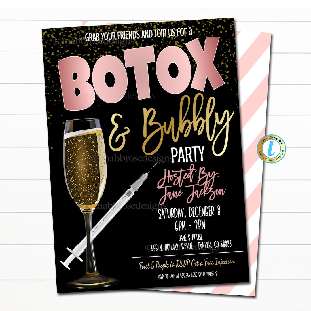 Botox Party Invitation, Botox and Bubbly Invite, Bachelorette Party ...
