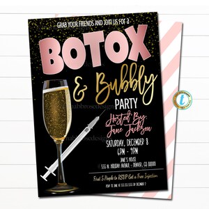 Botox Party Invitation, Botox and Bubbly Invite, Bachelorette Party ...