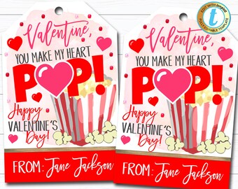 Popping With Fun Tag Pop Fidget Toy Valentine Pop Gift Tag - Etsy