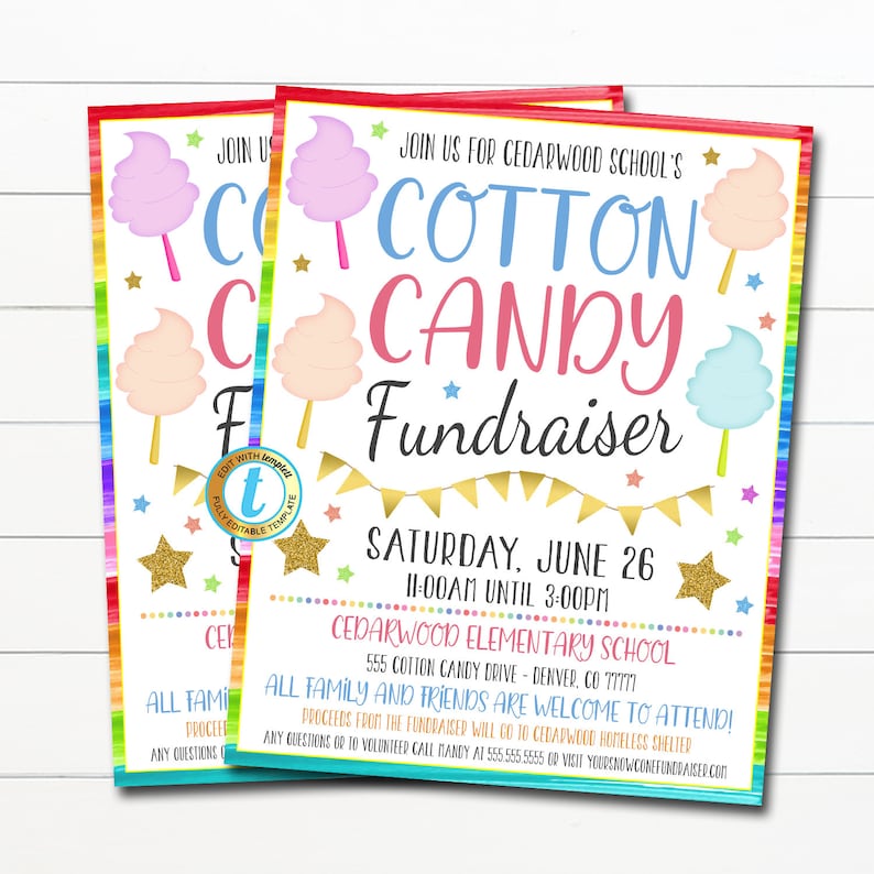 Cotton Candy Fundraiser Flyer, Printable Appreciation Week, Candy Party ...