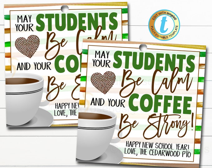 Welcome Back Coffee Gift Tag Coffee Strong Students Calm - Etsy