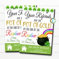 Printable St Patrick’s Day Tag, Printable Gift Tag, Boho Green Rainbow ...