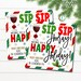 Christmas Wine Gift Tags, Sip Sip Hooray Happy Holiday Staff School ...