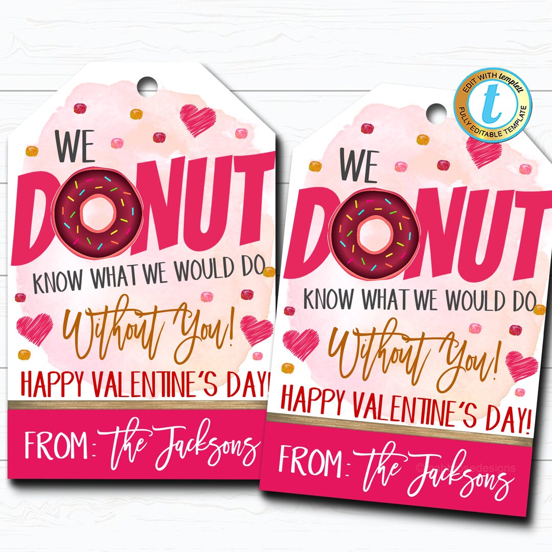Valentines Donut Gift Tag Valentine Appreciation Gift Teacher - Etsy