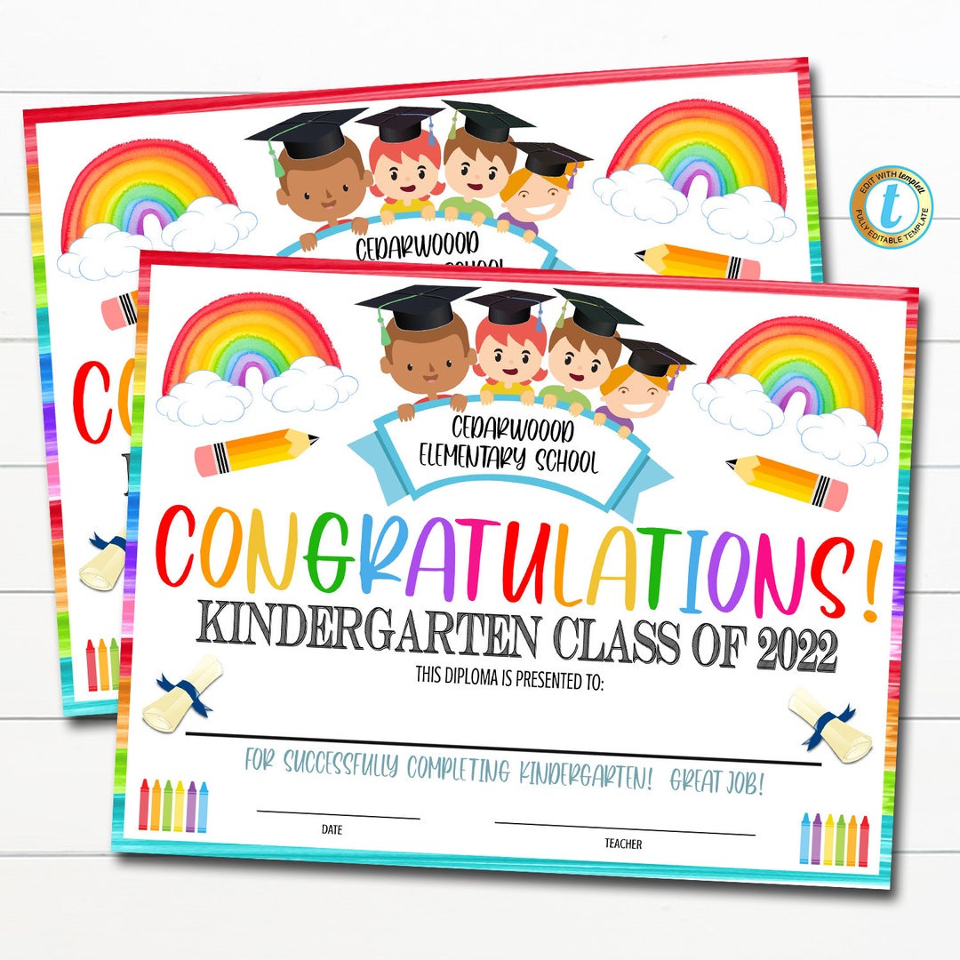 EDITABLE Graduation Certificate ANY GRADE Printable Diploma ...