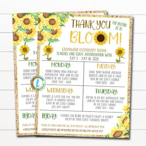 Printable Editable Floral Grow Bloom Theme Teacher and Staff ...