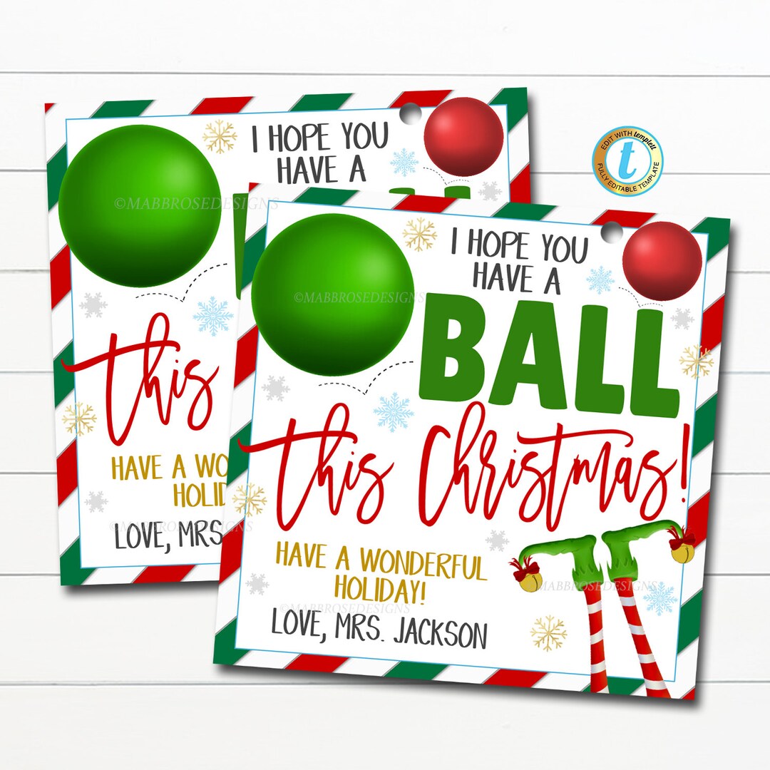 Christmas Ball Gift Tag, School Pto Pta Thank You Tag, Hope You Have a ...