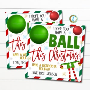 Christmas Ball Gift Tag, School Pto Pta Thank You Tag, Hope You Have a ...
