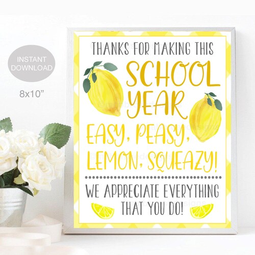 Teacher Appreciation Week Itinerary Easy Peasy Lemon Squeezy - Etsy