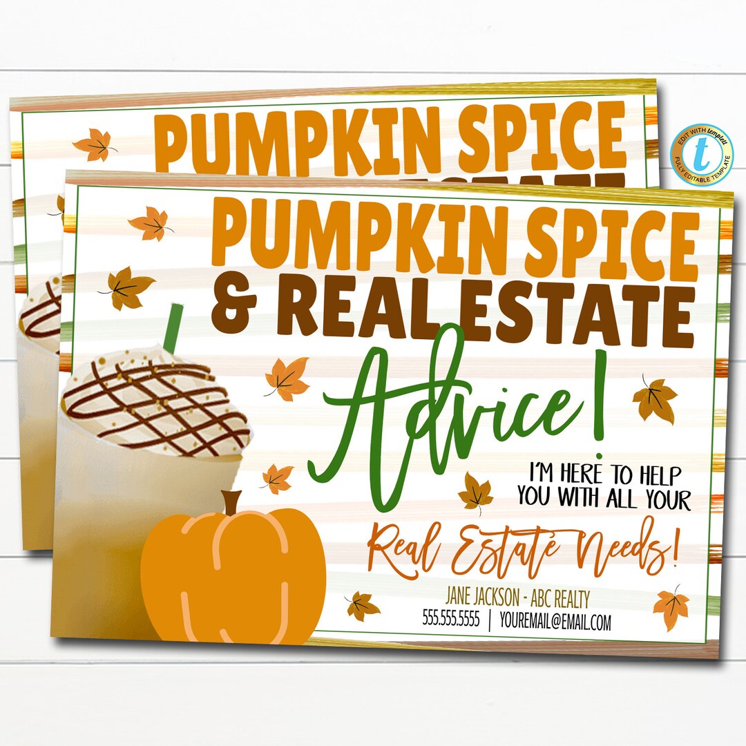 Fall Realtor Postcard Mailer, Pumpkin Spice and Real Estate Advice ...