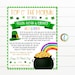 St. Patrick's Day Letter From the Leprechaun, Kids St Patty's Day Note ...