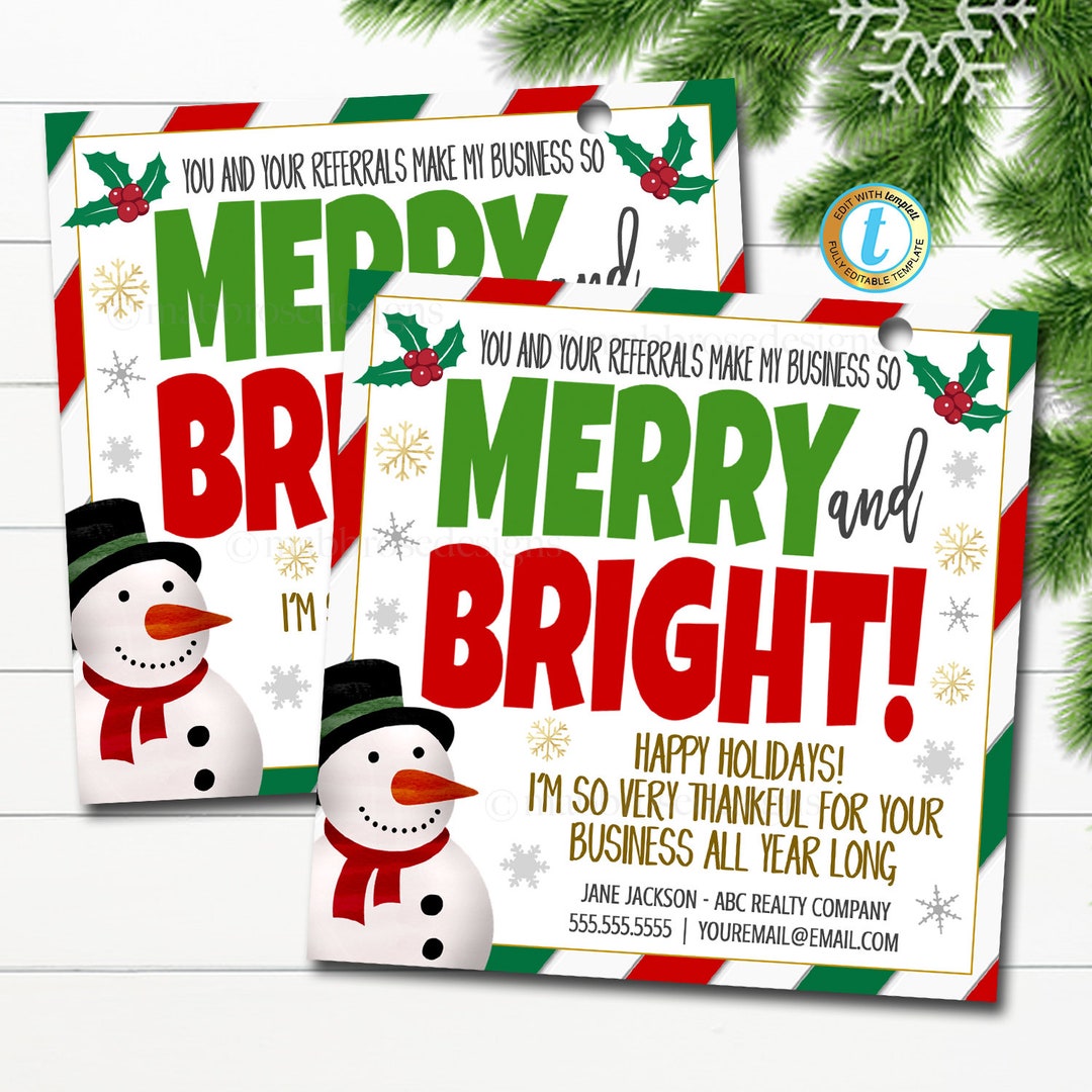 Christmas Referrals Gift Tag, Small Business Appreciation Client ...