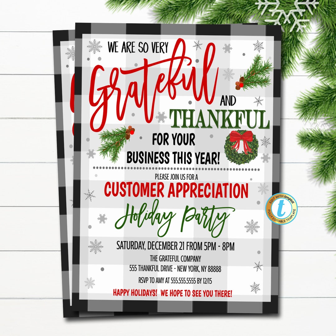 Christmas Small Business Appreciation Holiday Invitation, Client ...