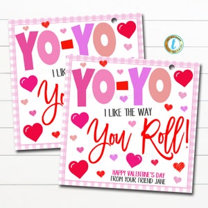 Valentine Yo-yo Gift Tags, I Like the Way Yo Yo Roll, Valentine's Day ...
