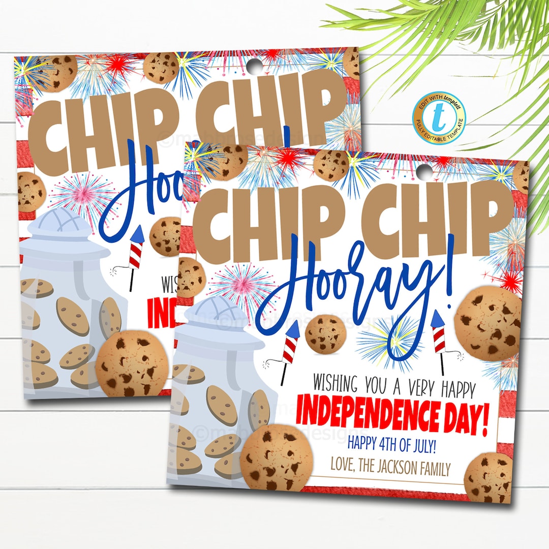 4th of July Cookie Tag, 4th of July Treat Tag, Fourth of July Printable ...