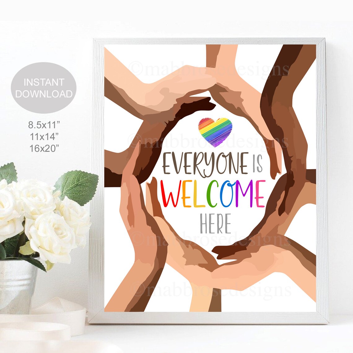 Diversity Poster School Office Classroom Sign Everyone is - Etsy