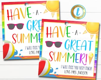 Summer Gift Tags End of School Year - Etsy