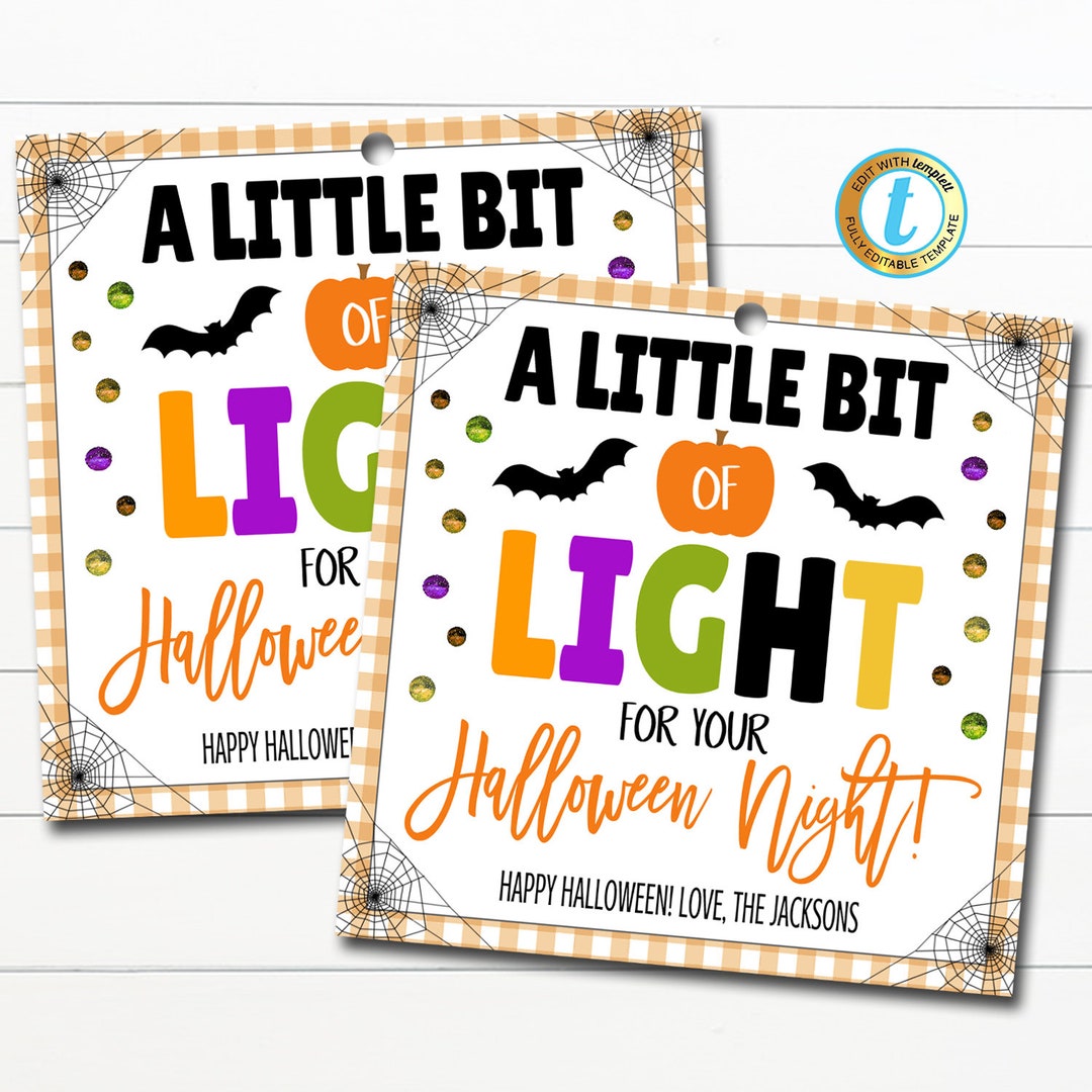 Halloween Gift Tags, Light for Your Halloween Night, Glow Stick Friend ...