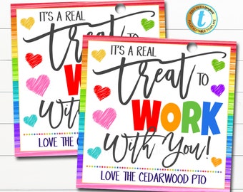 Editable Easter Coworker Gift Tags, It's a Real Treat to Work With You ...