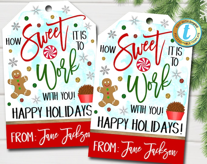 Christmas Thank You Gift Tags, Teacher Staff Employee Nurse Volunteer ...
