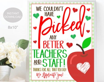 You Are Awesome to the Core Apple Sign, Staff Teacher Appreciation Week ...