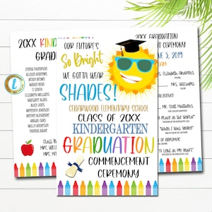 Graduation Ceremony Program Template Kindergarten, Any Grade Elementary ...