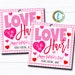 Valentine Hair Tie Tags, Love is in the Hair Girl Valentine Gift Tag ...