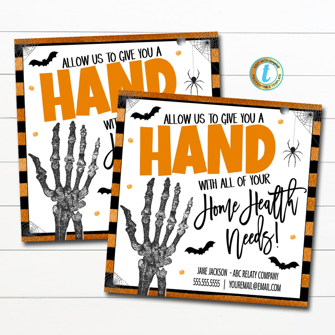 Halloween Referral Gift Tag, Let Us Give You a Hand With Your Home ...