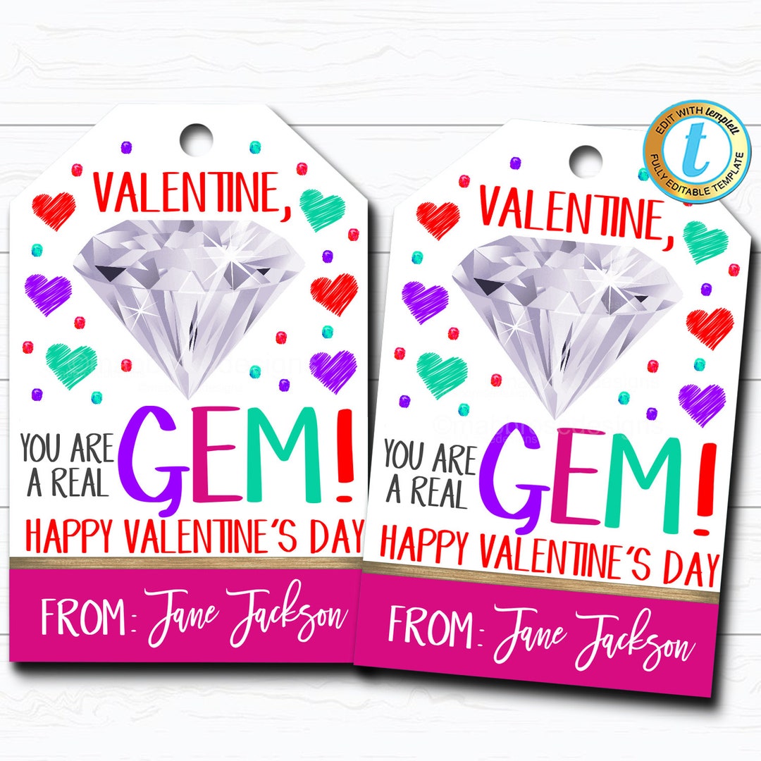 Valentine Gem Tags, You Are Gem, Girl Friend Valentine Jewelry Tag ...