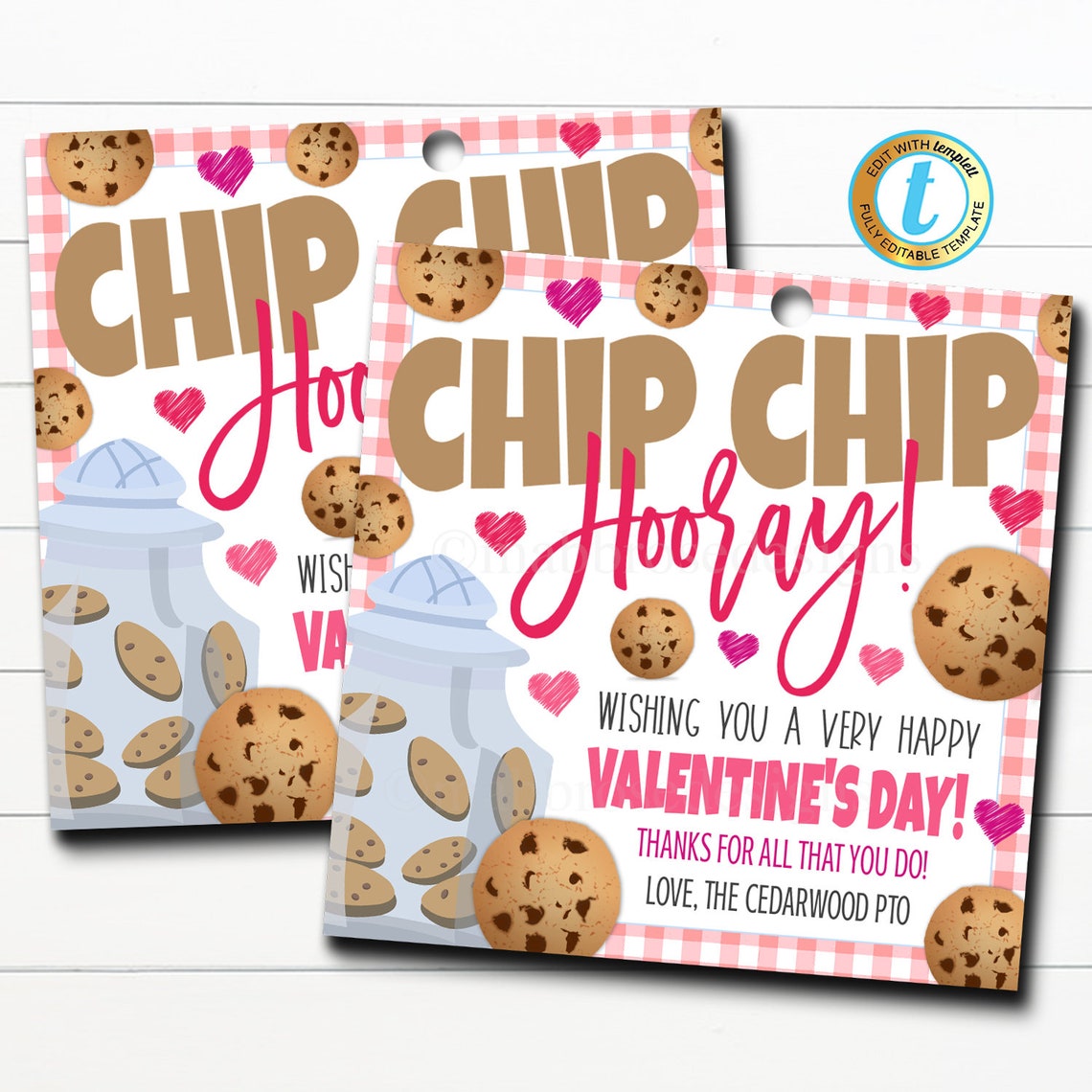 Valentine Cookie Thank You Gift Tags Appreciation Teacher - Etsy