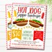Hot Dog Dinner Flyer, Editable Hot Dog Fundraiser Invitation, Pto Pta ...