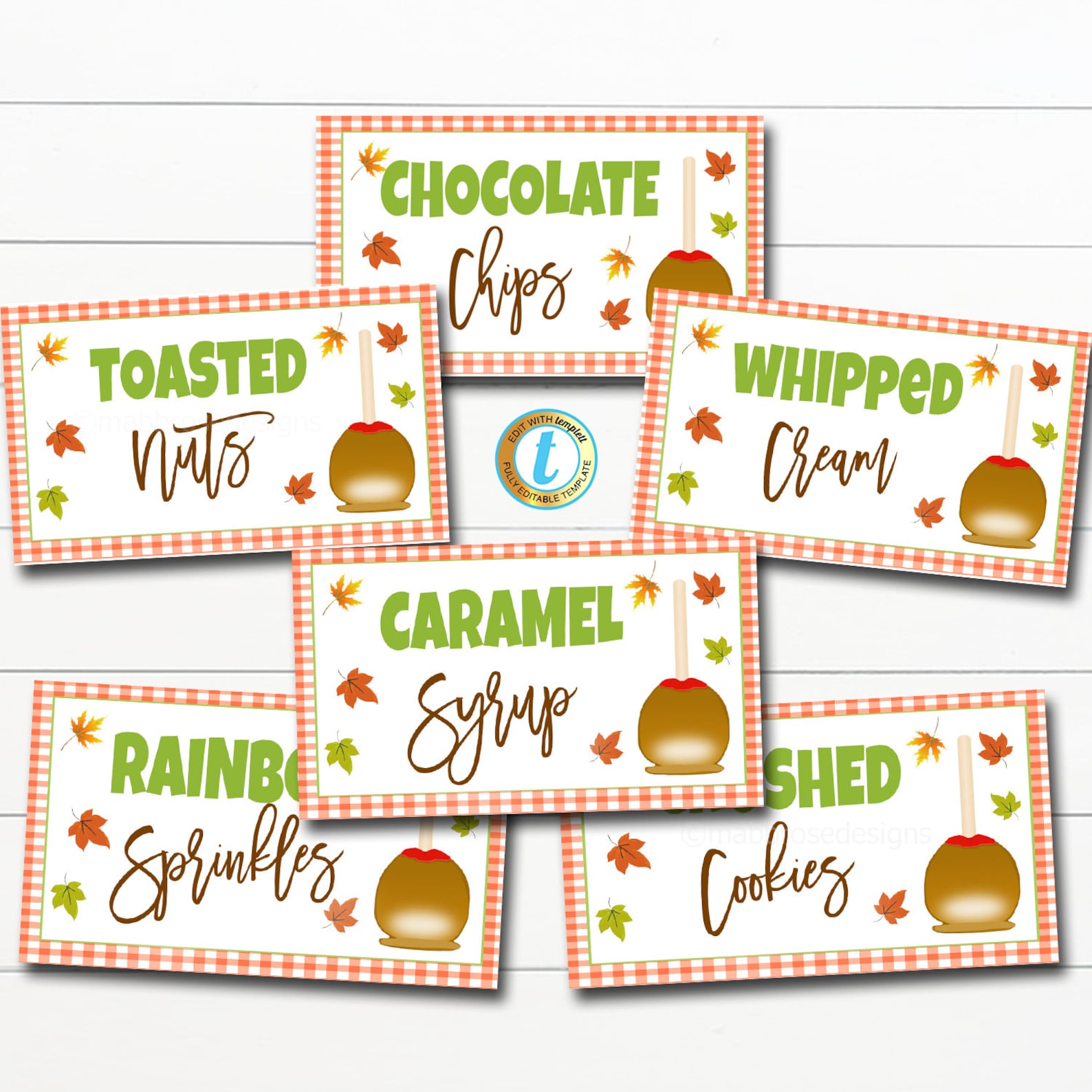 Caramel Apple Bar Food Tent Labels, Awesome to the Core Teacher Thank ...