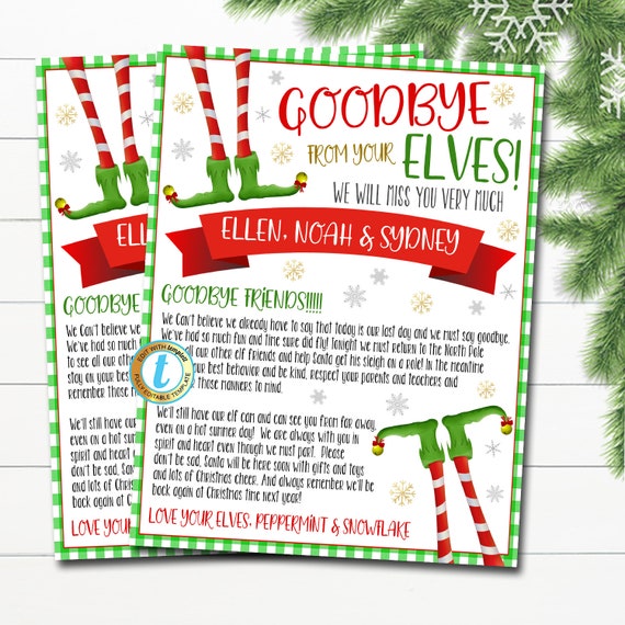 Goodbye Letter From Your Elves Farewell From the Elves Going - Etsy