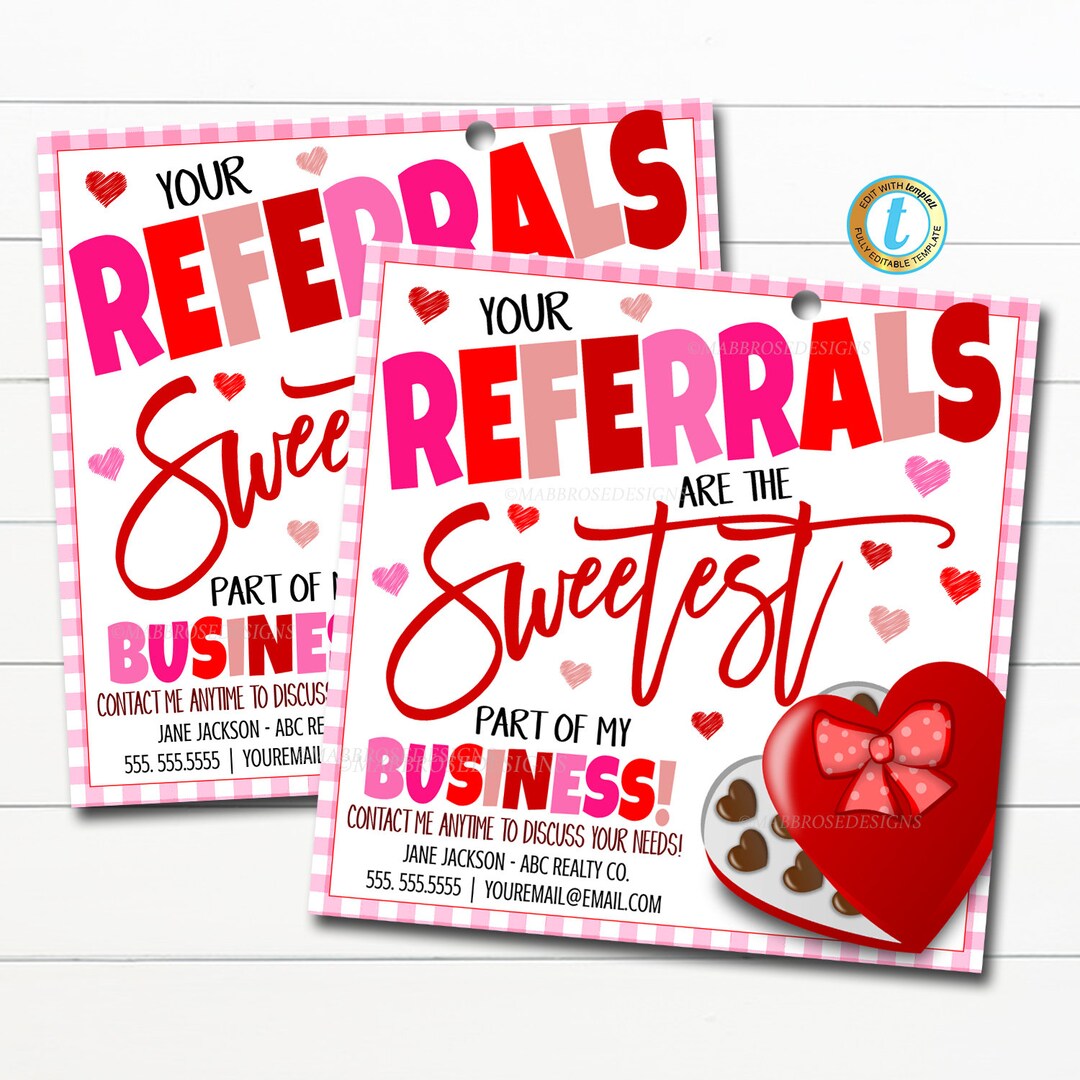 Valentine Realtor Gift Tags, Candy Sweetest Part of My Business You and ...