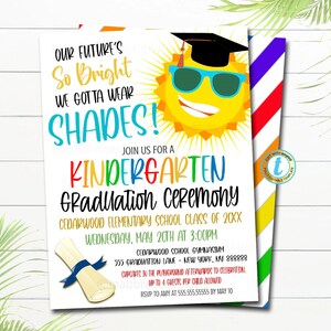 Future is so Bright Graduation Set, Invite Printable Kindergarten ...