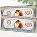 Printable North Pole Santa Money, Play Money, Christmas Dollar Bill ...