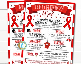 Red Ribbon School Flyer - Etsy