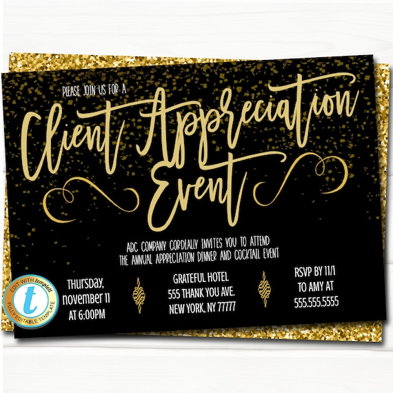Appreciation Invitation Corporate Event Party Grateful for - Etsy