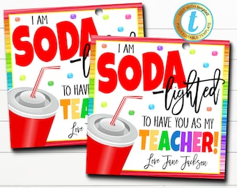 Teacher Appreciation Soda Gift Tag - Etsy
