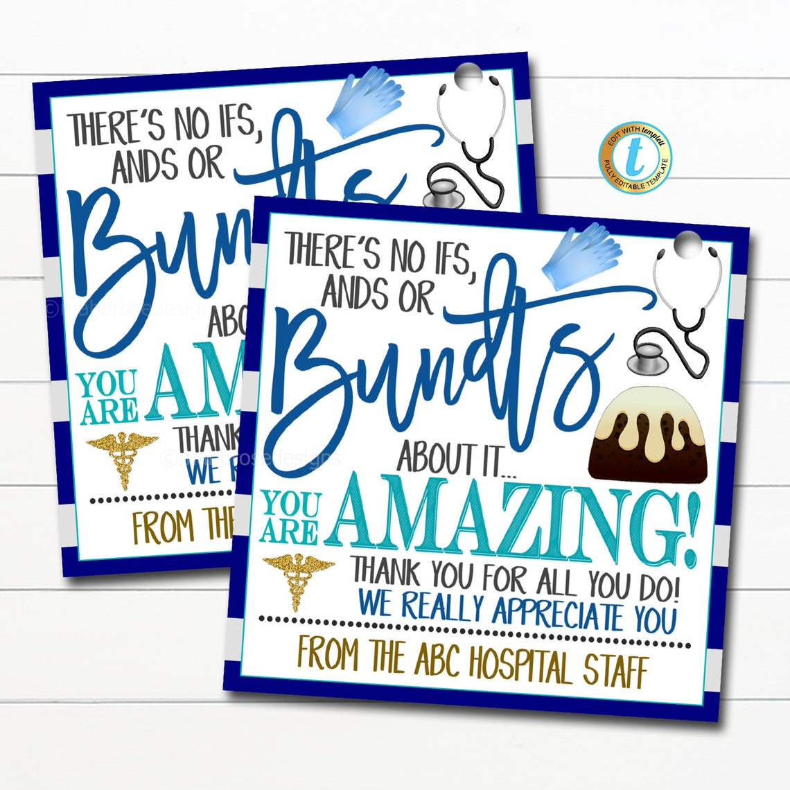 Doctor Bundt Cake Gift Tag, No Ifs Ands or Bundts, Physicans Assistant ...