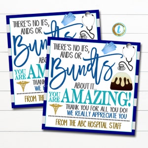 Doctor Bundt Cake Gift Tag, No Ifs Ands or Bundts, Physicans Assistant ...